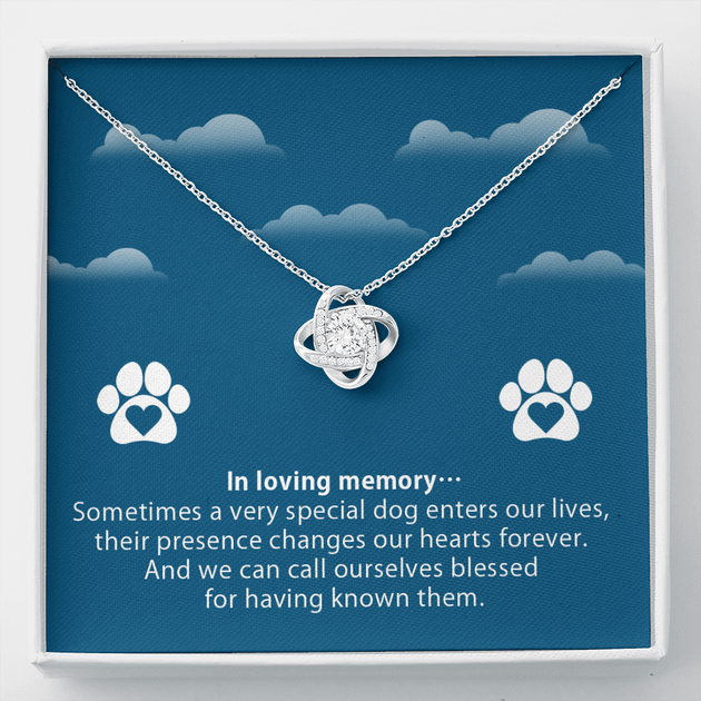 In loving memory - dog remembrance - Love Knot Necklace | JustFamilyThings